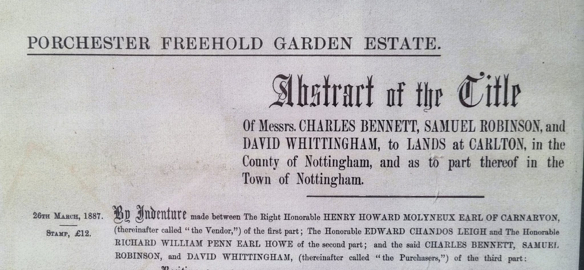 David Whittingham and Porchester Garden Estate - Mapperley People